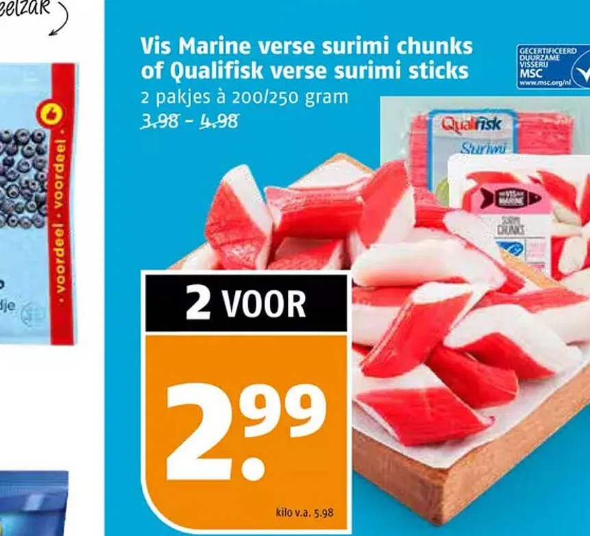 Vis marine verse surimi chunks of qualifisk verse surimi sticks ...