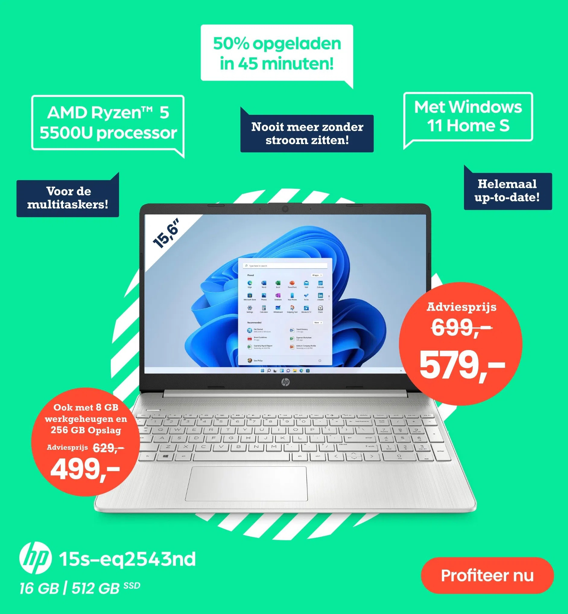 Hp 15s-eq2543nd aanbieding bij Paradigit