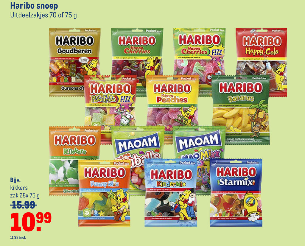 Haribo snoep 70g aanbieding bij Makro
