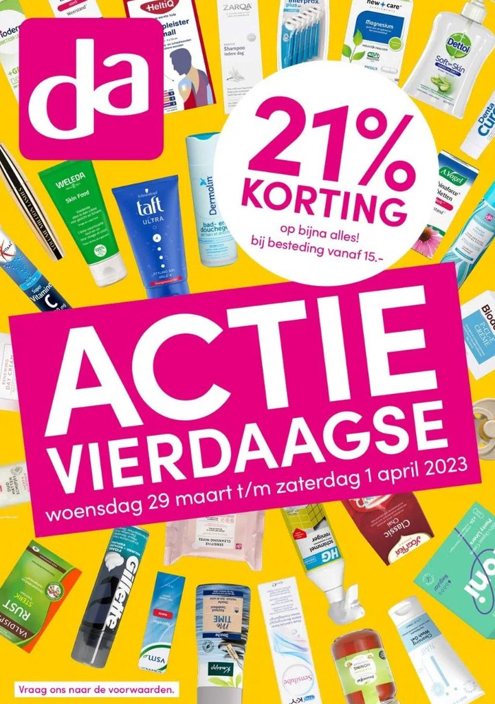 Actie vierdaagse aanbieding bij DA
