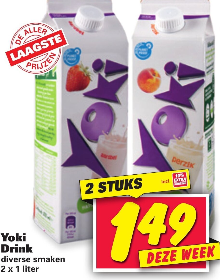 Yoki Drink 1 liter aanbieding bij Nettorama