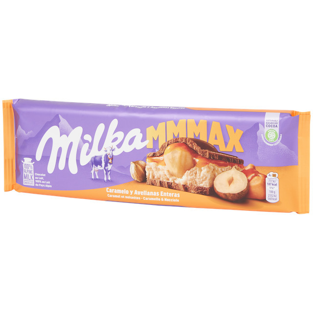 Milka mmmax chocolade karamel & hazelnoot aanbieding bij Action
