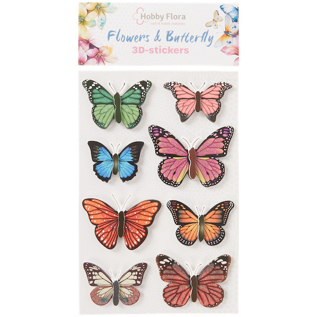 Hobby flora vlinder- en bloemenstickers aanbieding bij Action