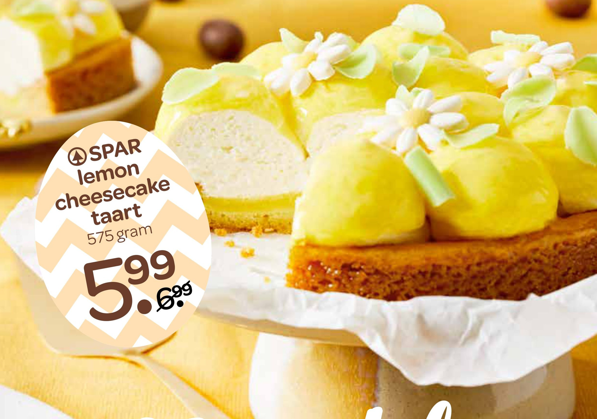 Spar lemon cheesecake taart 575g aanbieding bij Spar
