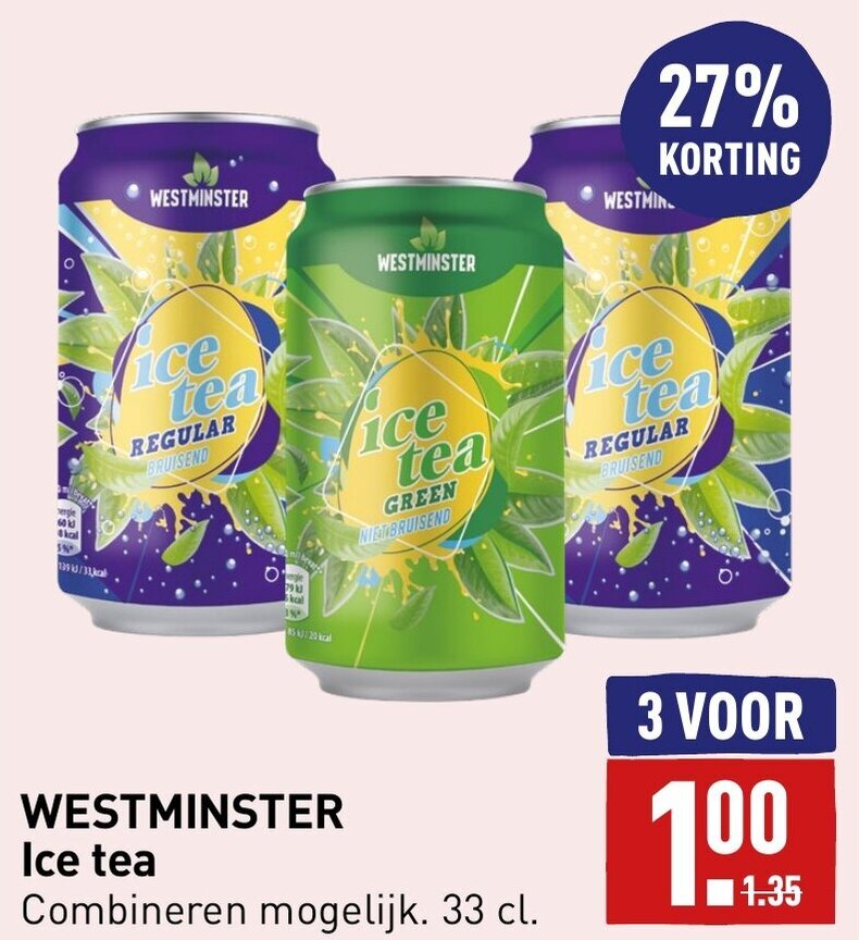Westminster ice tea 33cl aanbieding bij ALDI
