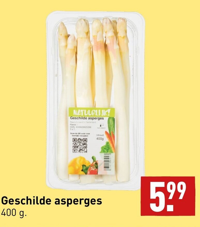 Geschilde asperges 400g aanbieding bij ALDI