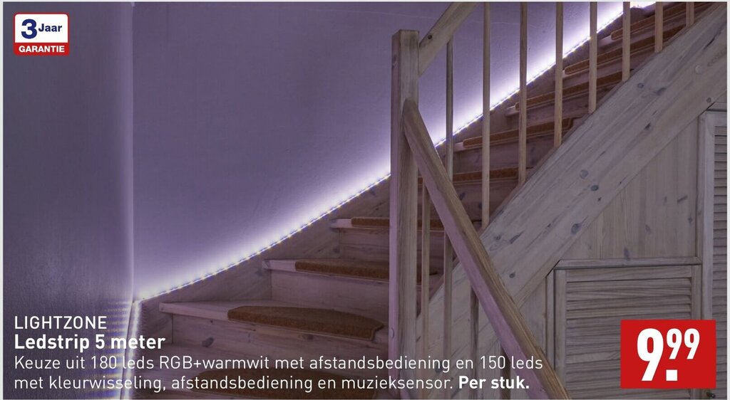 Lightzone ledstrip 5 meter aanbieding bij ALDI