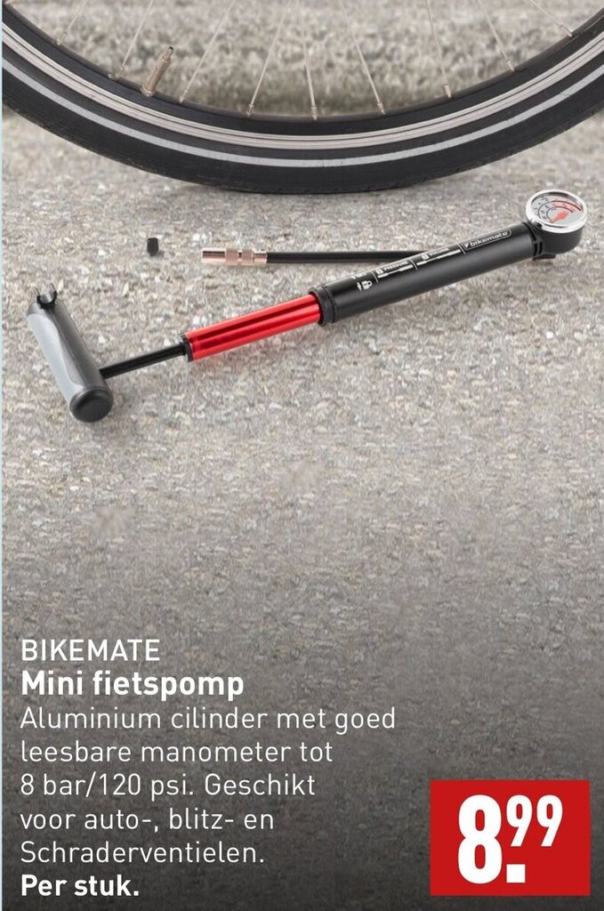 Bikemate mini fietspomp aanbieding bij ALDI