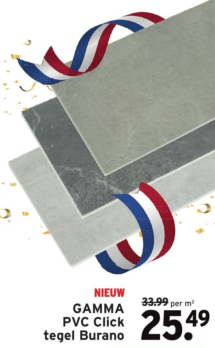 GAMMA PVC Click tegel Burano aanbieding bij GAMMA