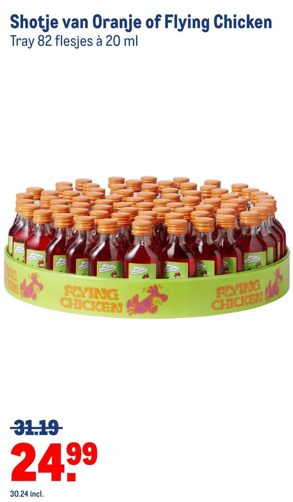 Shotje Van Oranje Of Flying Chicken Aanbieding Bij Makro