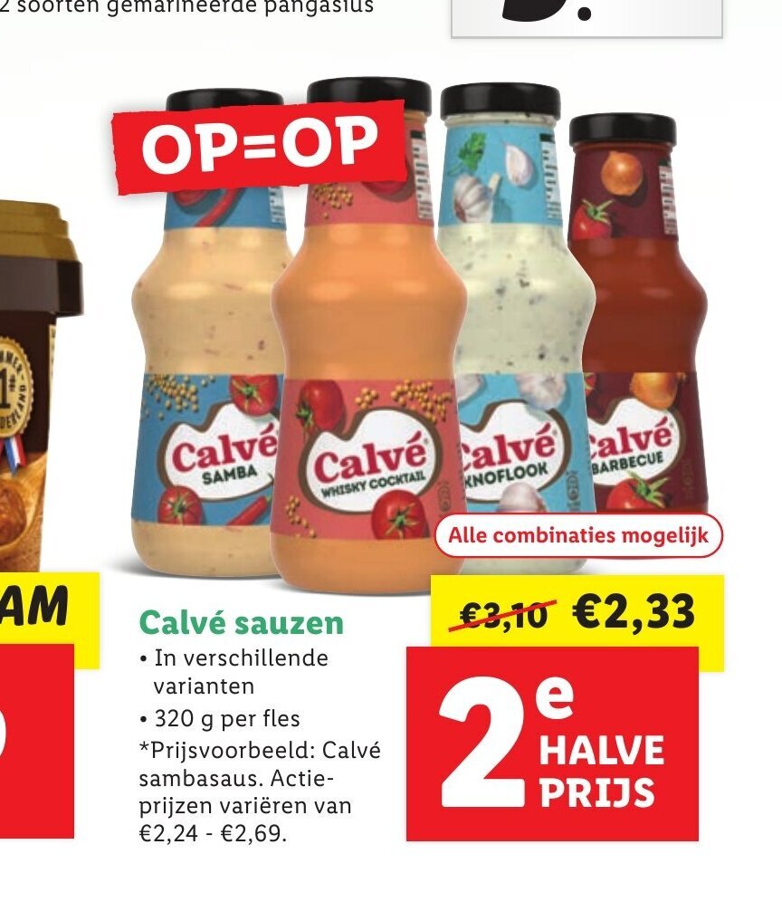 Calve sauzen 320 g aanbieding bij Lidl