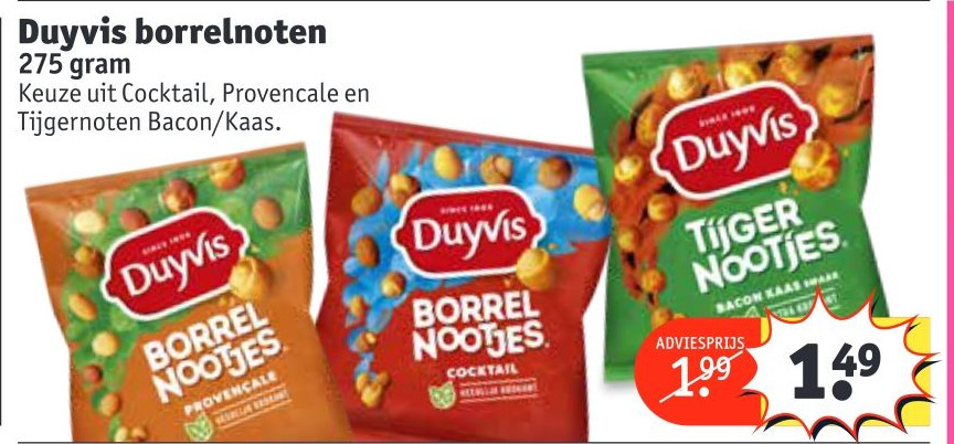 Duyvis borrelnoten aanbieding bij Kruidvat