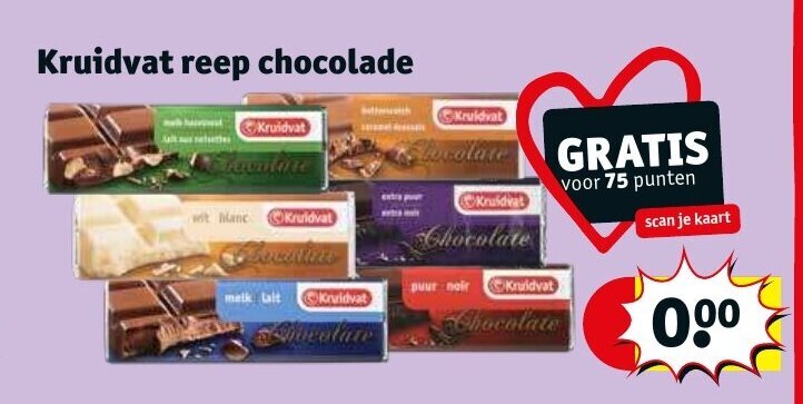 Kruidvat reep chocolade aanbieding bij Kruidvat