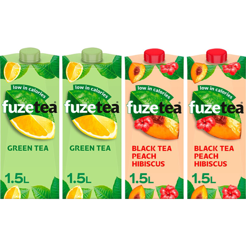 Fuze tea green & peach 1,5l 2-pack aanbieding bij Albert Heijn