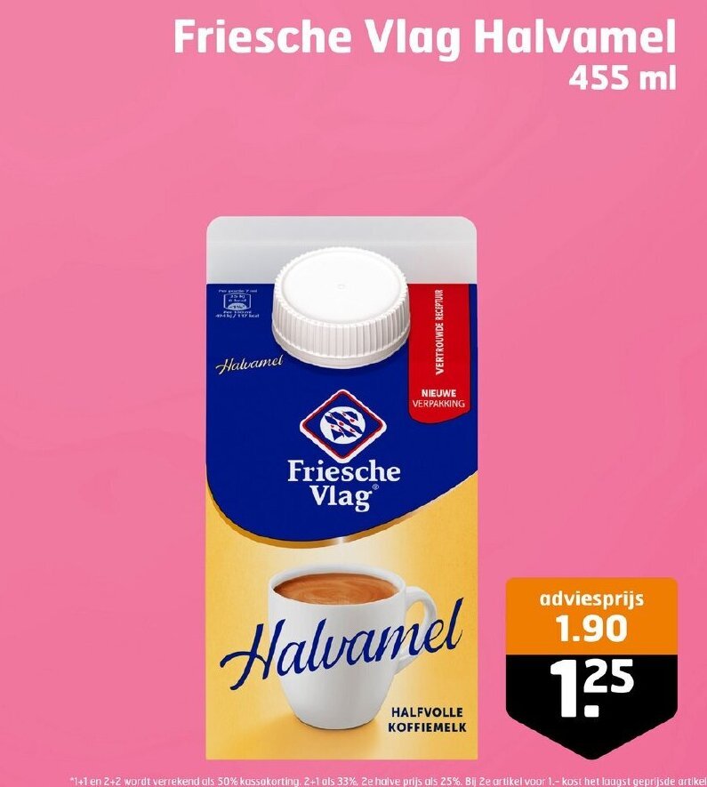 Friesche Vlag Halvamel 455 ml aanbieding bij Trekpleister