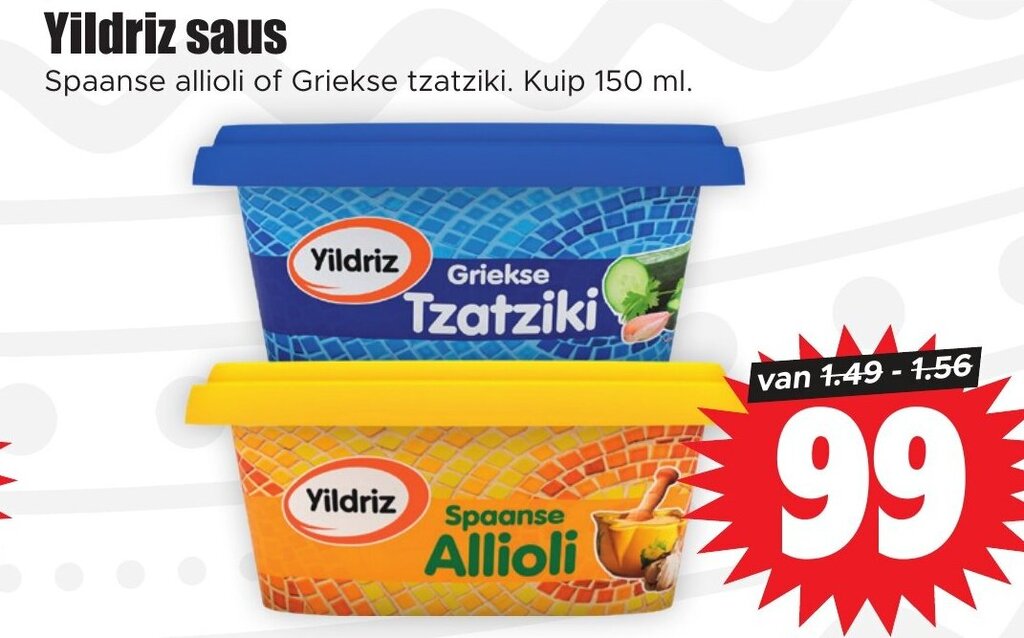 Yildriz saus 150ml aanbieding bij Dirk