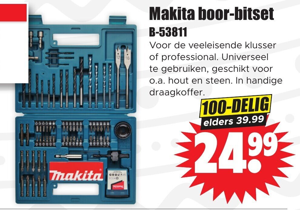 Makita boor-bitset B-53811 aanbieding bij Dirk