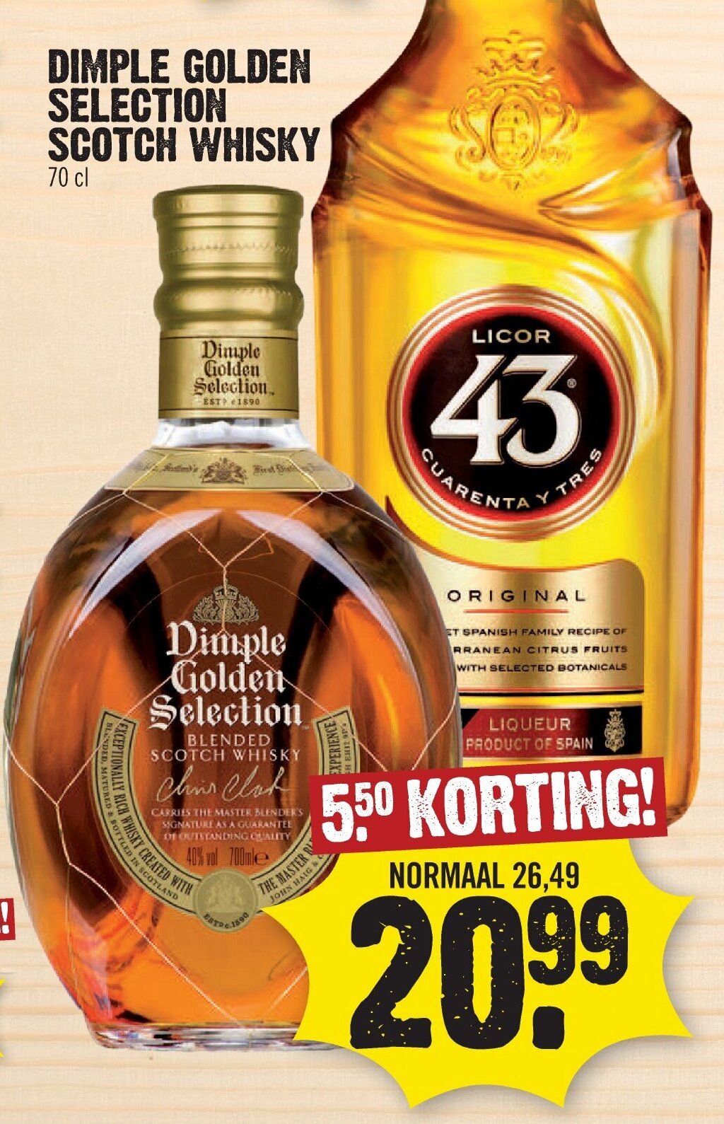 Dimple Golden Selection Scotch Whisky 70 cl aanbieding bij Super Dirck 3