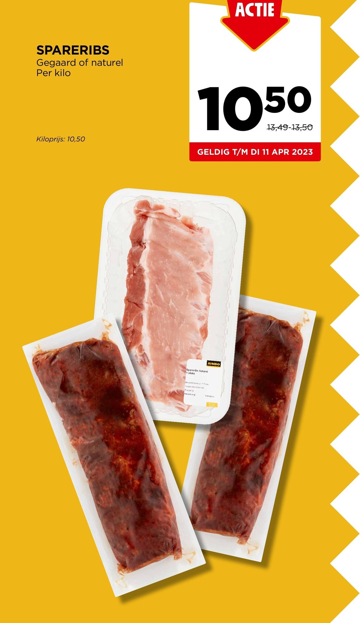 Spareribs Gegaard of naturel per kilo aanbieding bij Jumbo