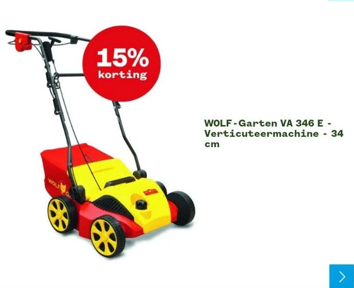 Wolf-garten va 346 e - verticuteermachine - 34 cm aanbieding bij Welkoop