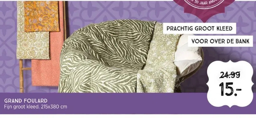 Grand foulard fijn groot kleed. aanbieding bij Xenos