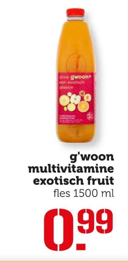 G'woon multivitamine exotisch fruit aanbieding bij Coop