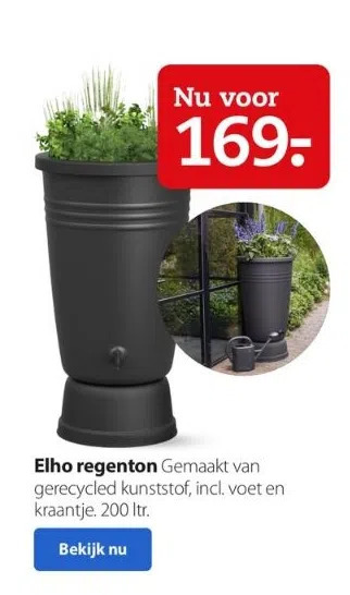 Elho regenton aanbieding bij Boerenbond