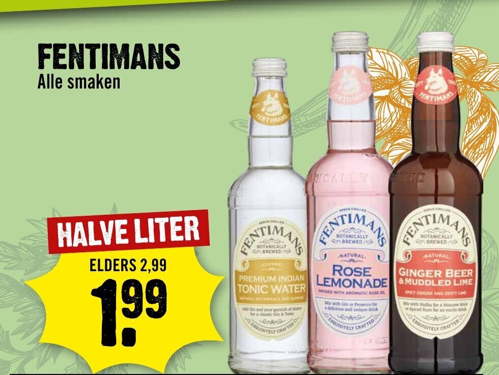 Fentimans alle smaken halve liter aanbieding bij Dirck 3