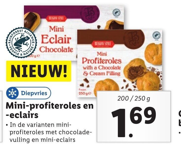 Mini-profiteroles en -eclairs aanbieding bij Lidl