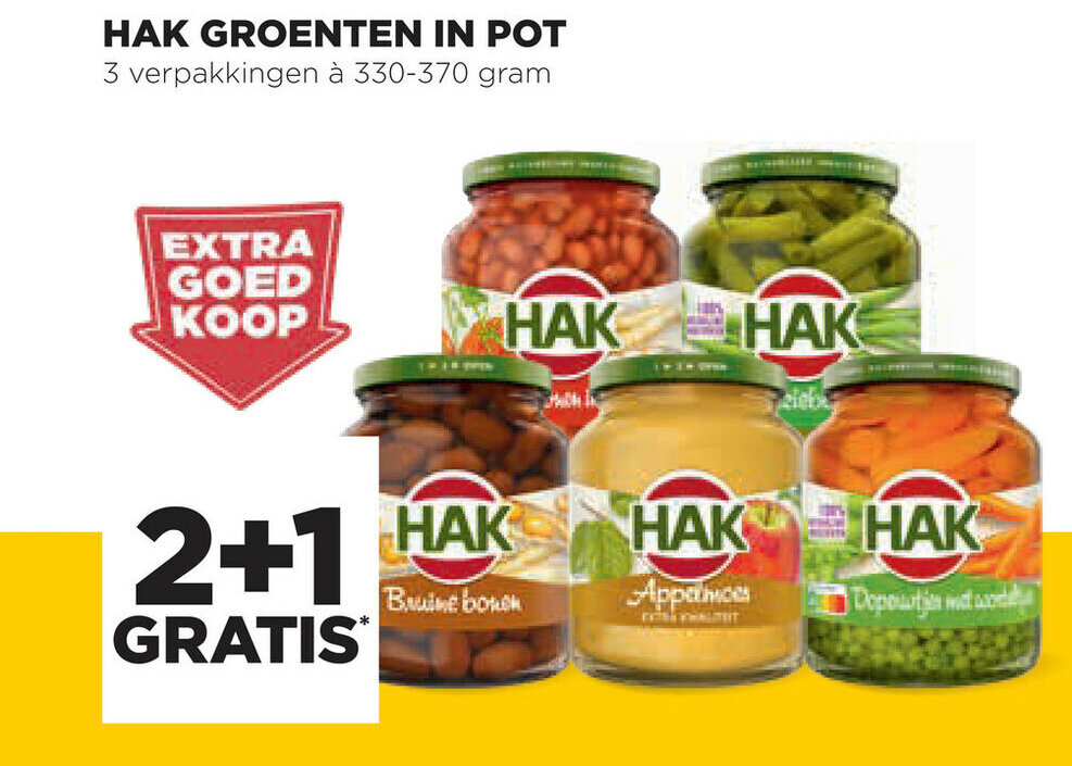 Hak groenten in pot 330-370g aanbieding bij Jumbo