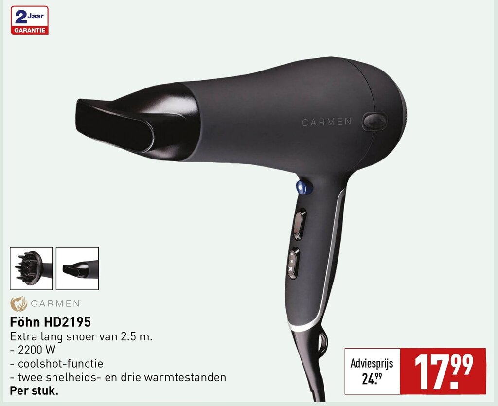 Carmen fohn HD2195 aanbieding bij ALDI