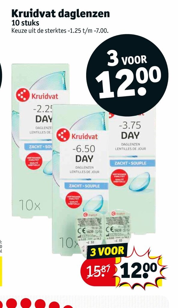 Daglenzen 10 stuks aanbieding bij Kruidvat