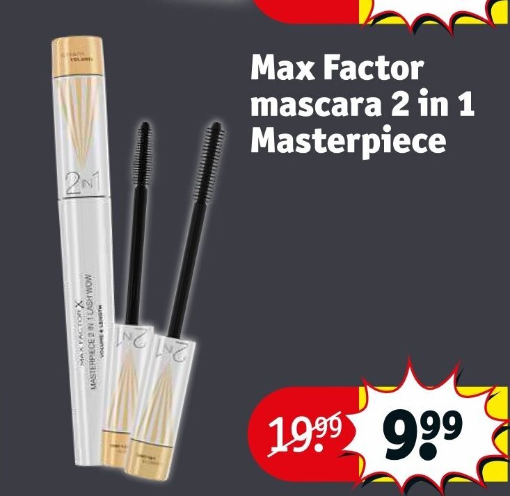 Max factor mascara 2 in 1 masterpiece aanbieding bij Kruidvat