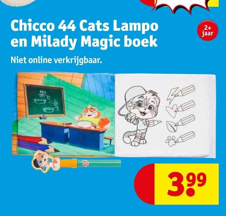 Chicco 44 Cats Lampo en Milady Magic Boek aanbieding bij Kruidvat