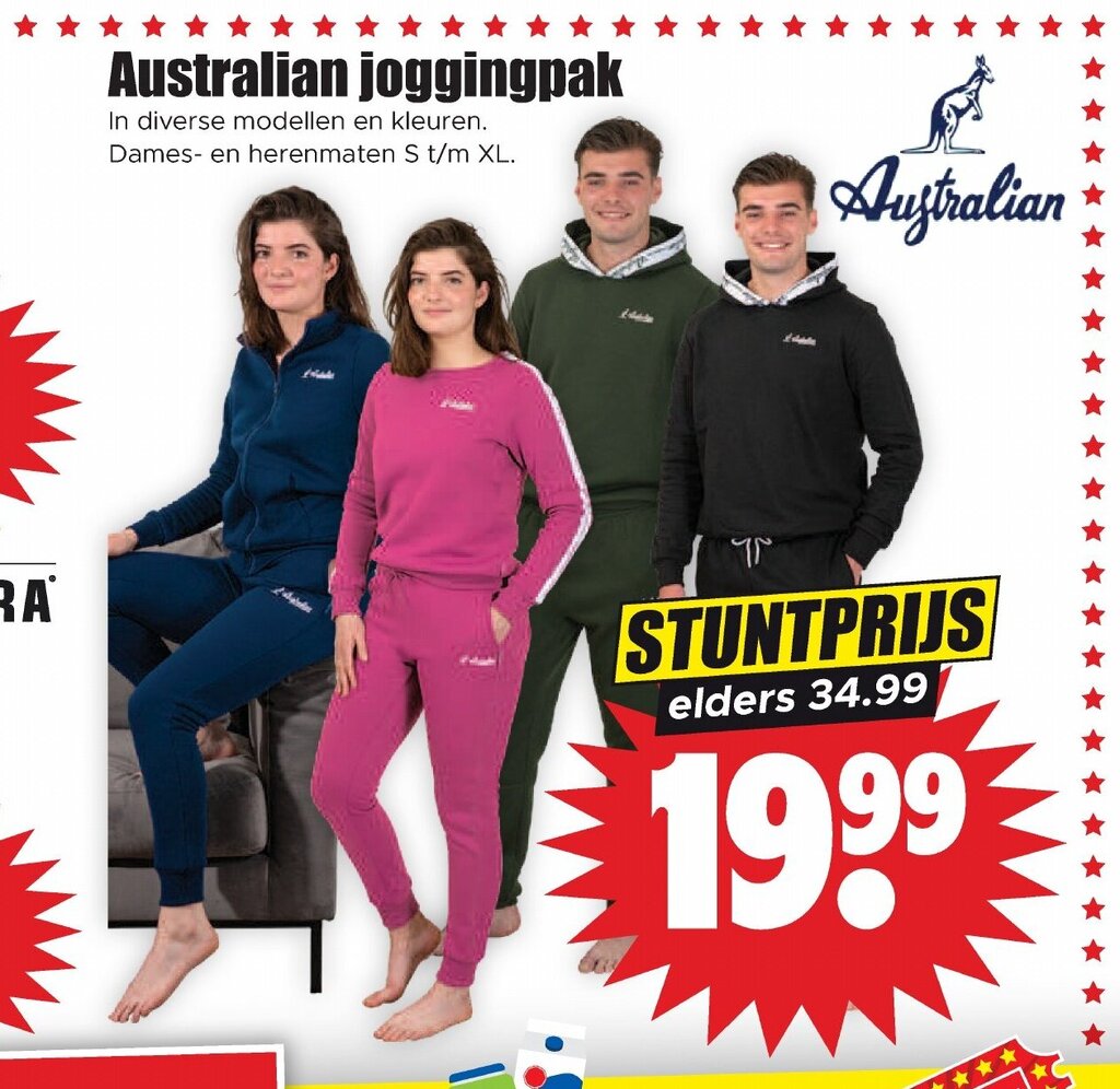 Australian joggingpak aanbieding bij Dirk
