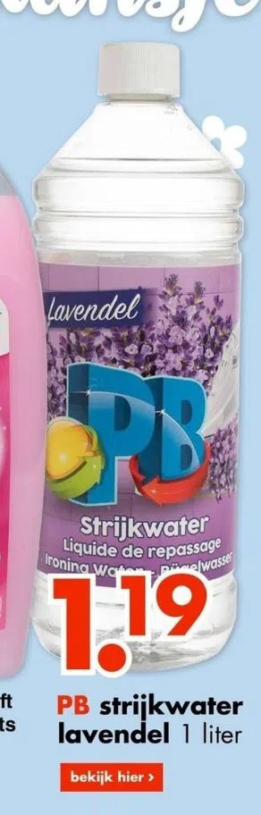 Pb strijkwater lavendel 1 liter aanbieding bij Wibra