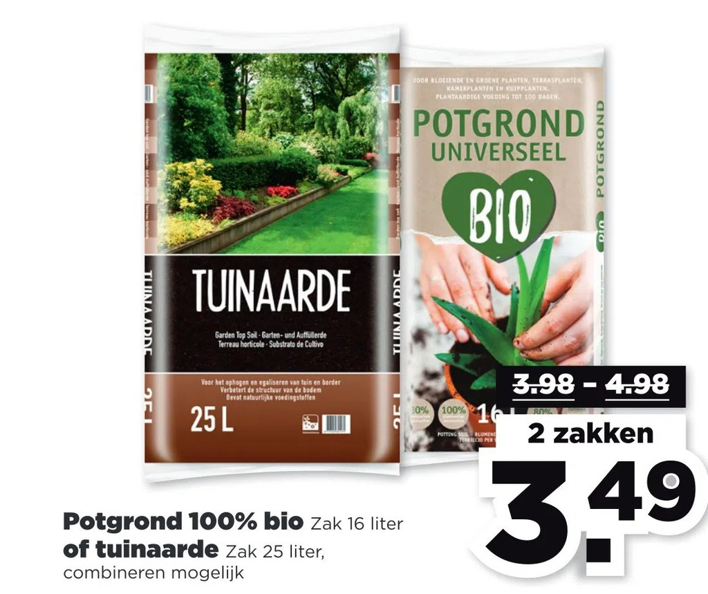 Potgrond 100% bio aanbieding bij PLUS