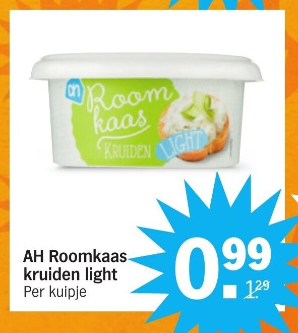 Roomkaas kruiden light aanbieding bij Albert Heijn