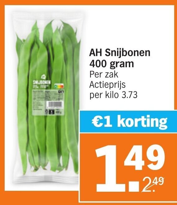Snijbonen 400 gram aanbieding bij Albert Heijn