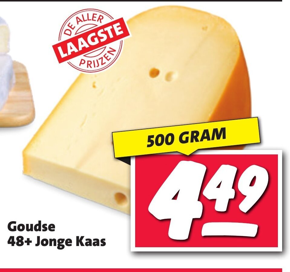 Goudse 48+ jonge kaas 500 gram aanbieding bij Nettorama