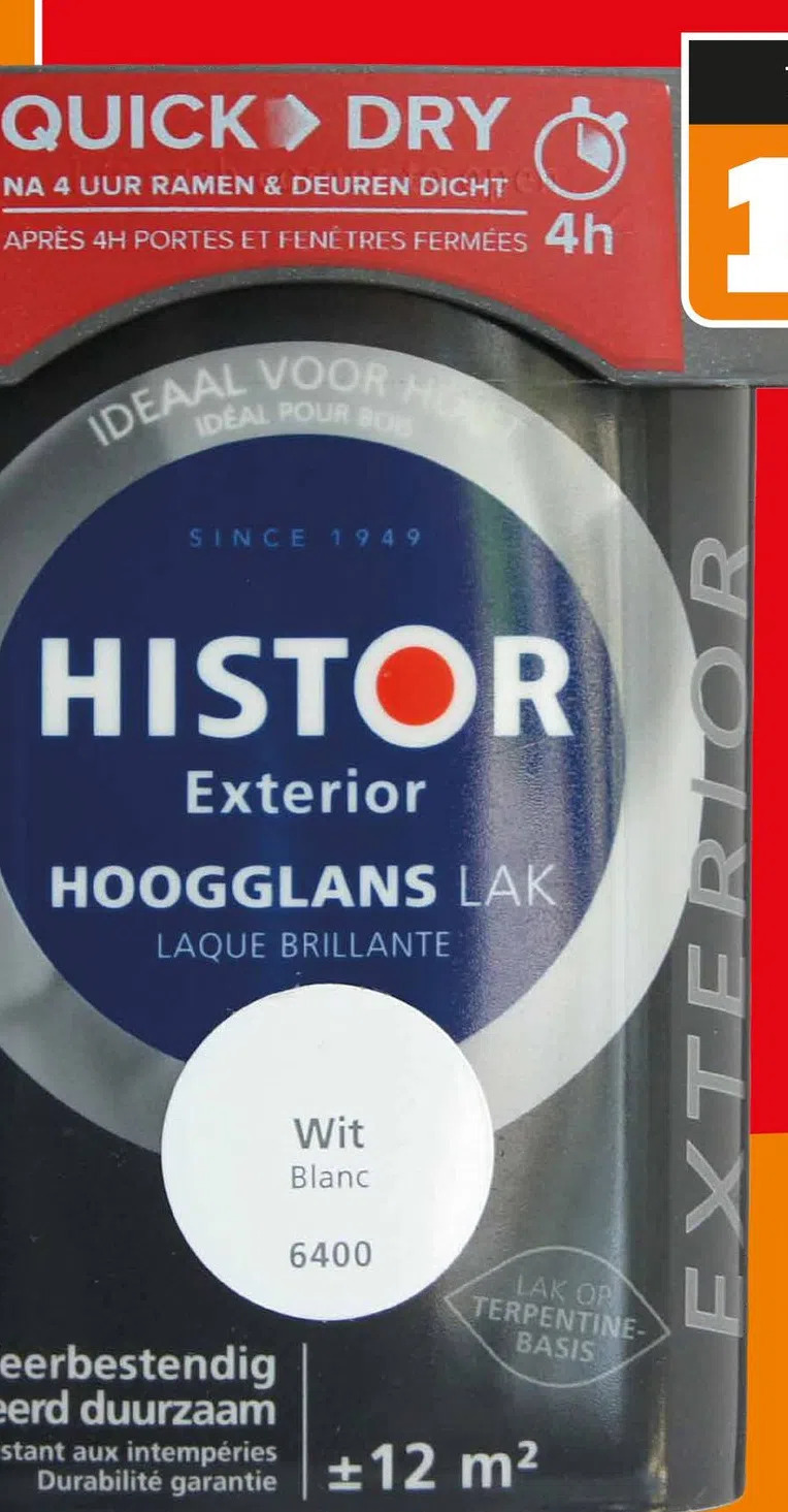 Histor exterior hoogglans wit 6400 aanbieding bij De voordeelmarkt