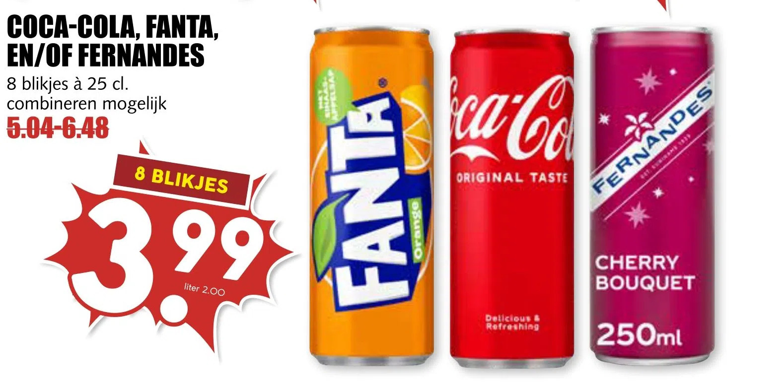 Coca-cola, fanta, en/of fernandes aanbieding bij MCD Supermarkt
