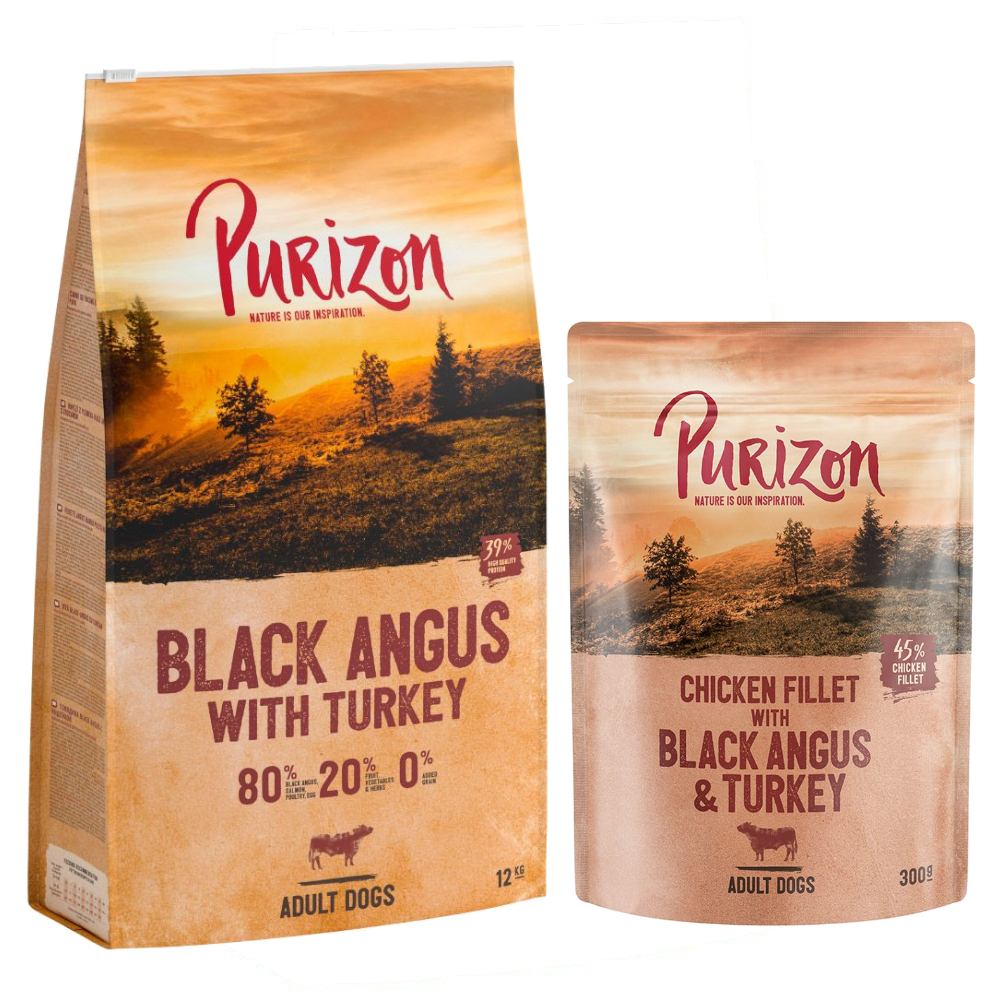 Nu purizon droogvoer met gratis snack! - adult black angus-rund met ...