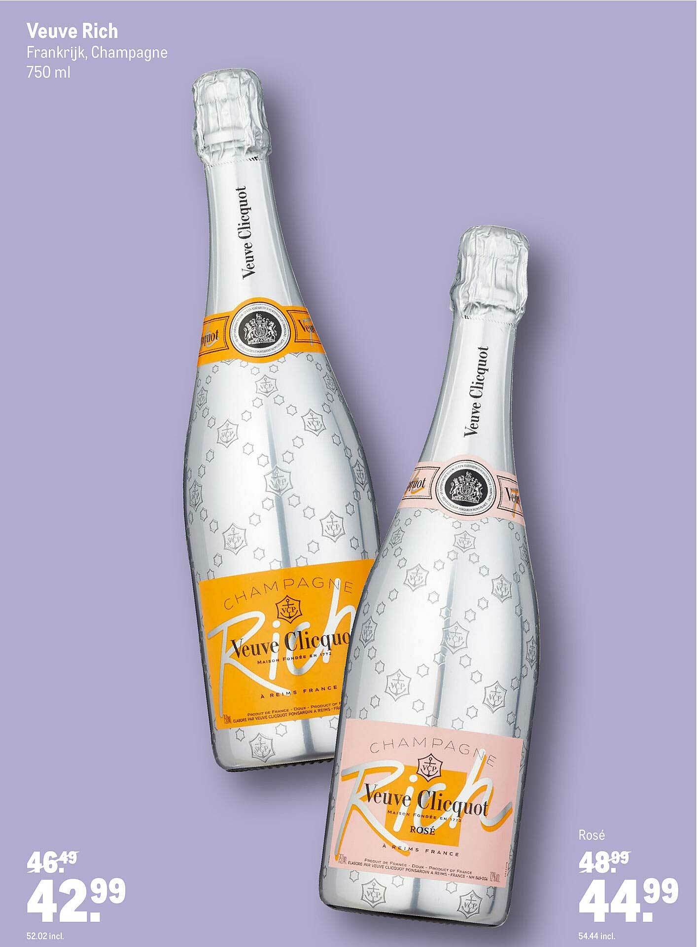 Veuve Rich Frankrijk, Champagne aanbieding bij Makro