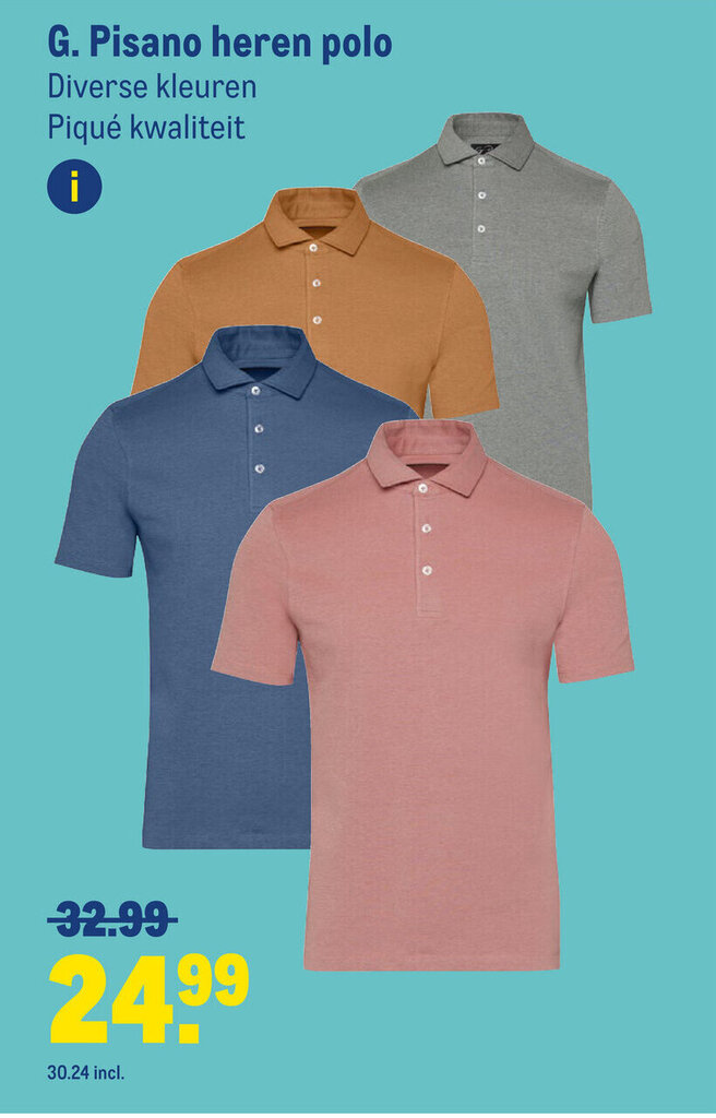 G. Pisano heren polo aanbieding bij Makro