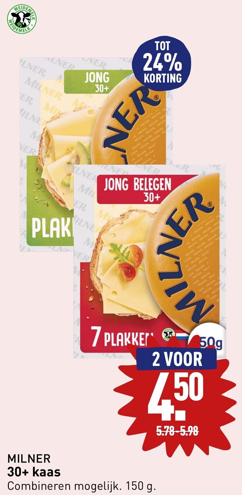 Milner 30+ kaas aanbieding bij ALDI