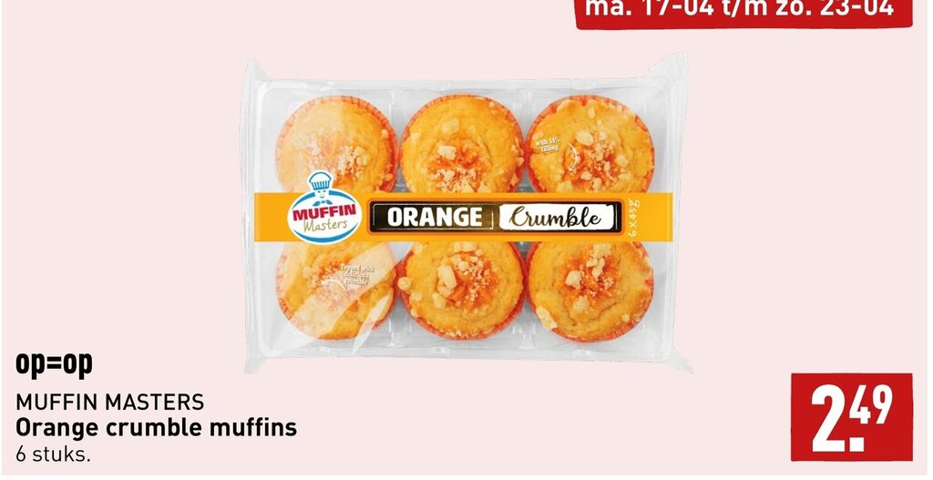 Muffin masters orange crumble muffins aanbieding bij ALDI