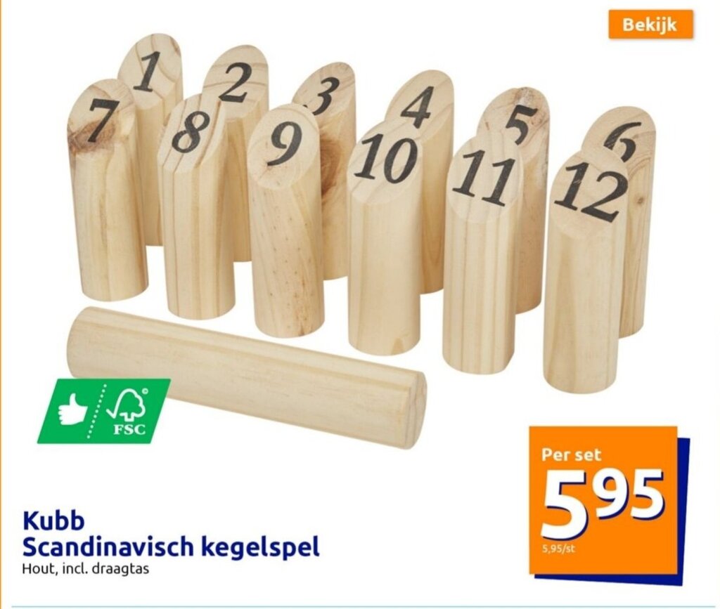 Kubb scandinavisch kegelspel aanbieding bij Action