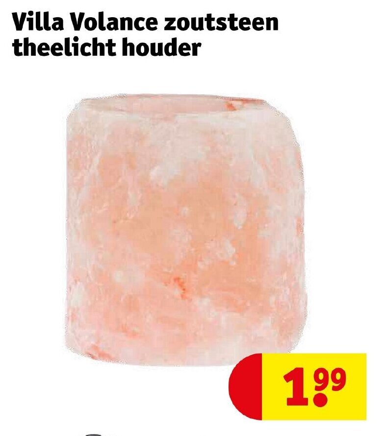 Villa Volance zoutsteen theelicht houder aanbieding bij Kruidvat