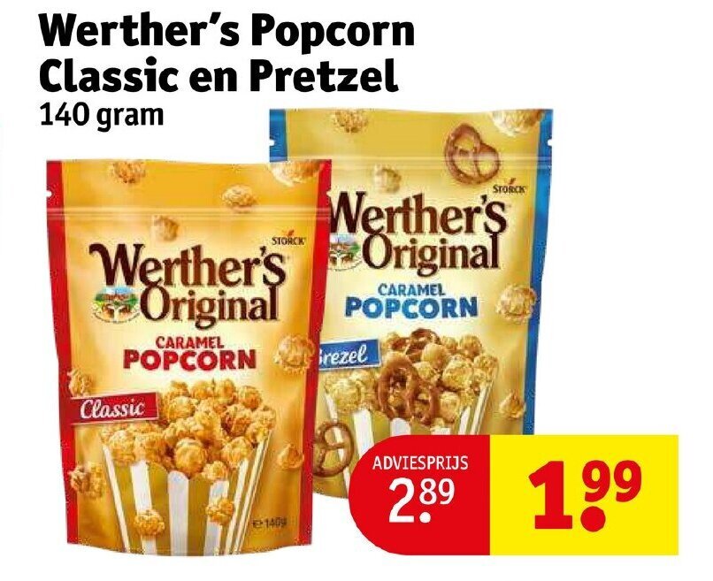 Werther's popcorn classic 140 gram aanbieding bij Kruidvat